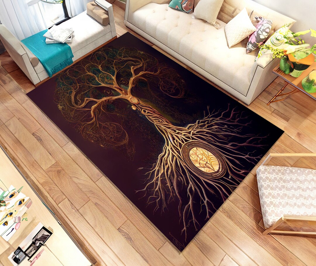 Tree of Life Rug, Yggdrasil Rug, Yggdrasil Tree Design, Custom Rug ...