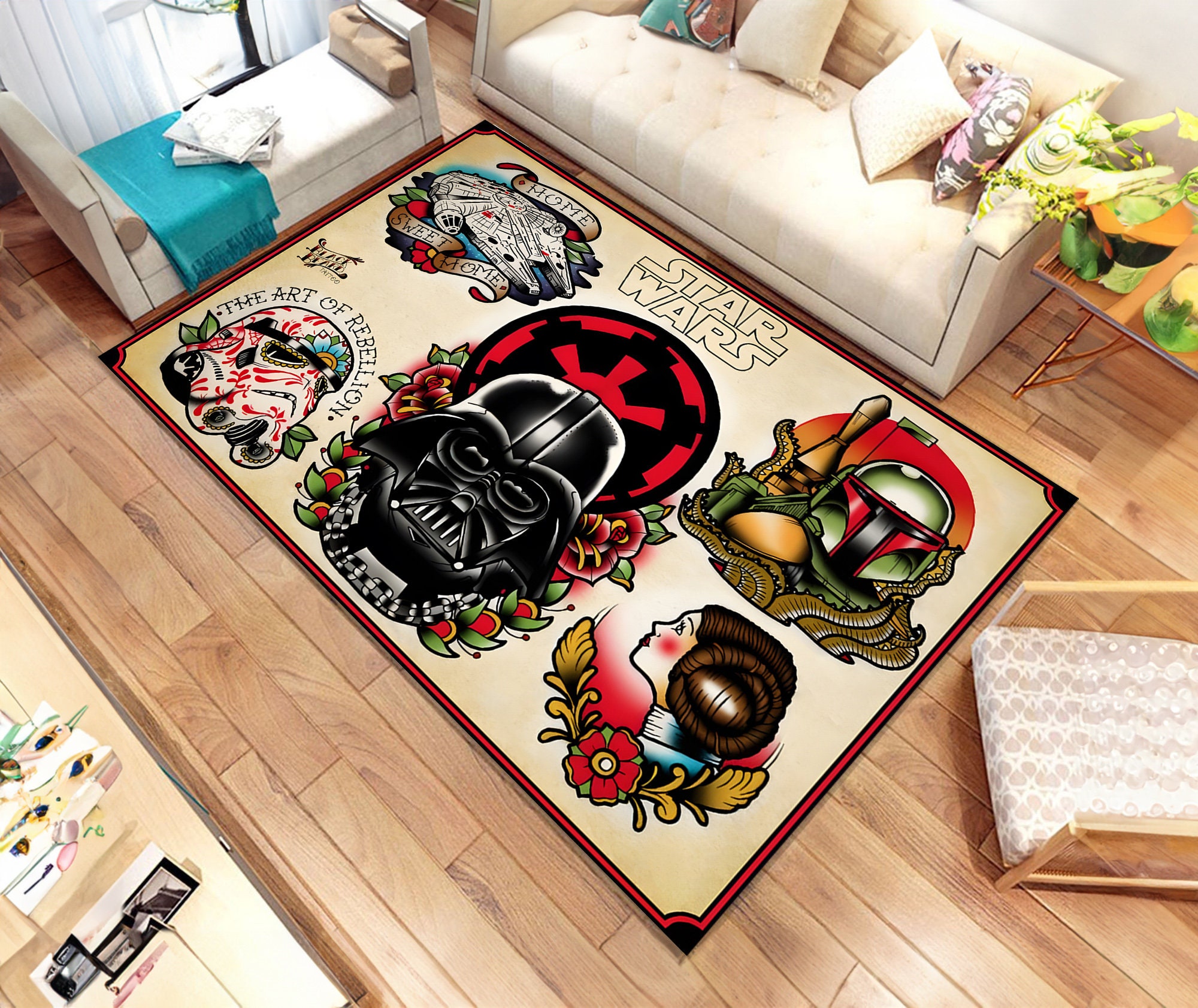 Tattoo Design Rug, Starwars Tattoo, Star Wars Rug, Death Star Tattoo ...