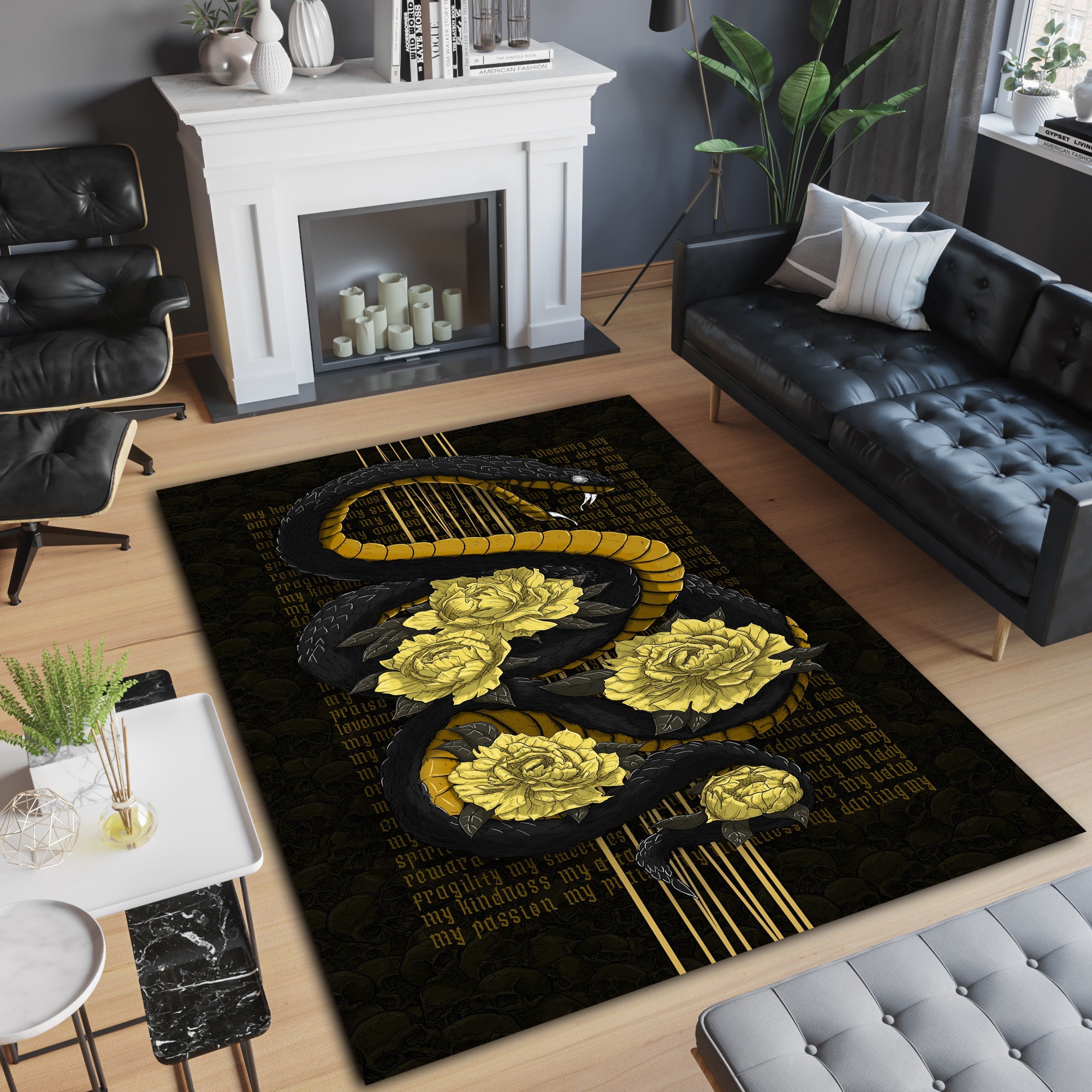 Snake Rug Snake Pattern Rug Animal Themed Rug Fashion Rug - Etsy