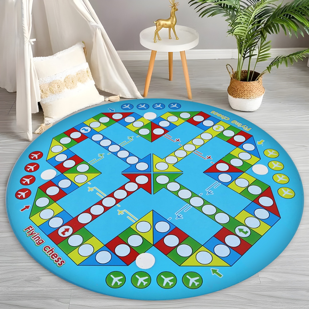 Flight Chess Rug, Ludo Rug Design, Aeroplane Chess Rug, Kids Room Decor ...