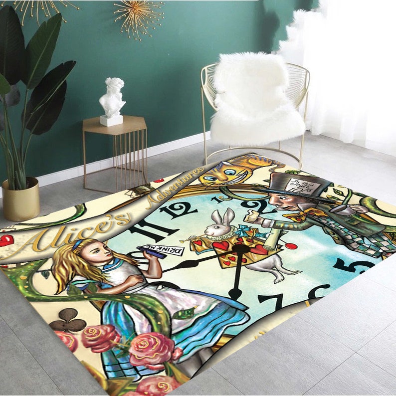 Alice in Wonderland, Alice Rug, White Rabbit Rug, Movies Rug,movie Room ...