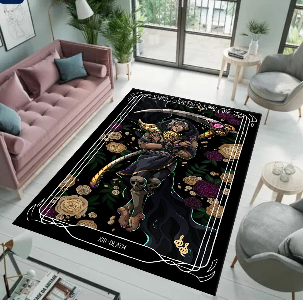 Tarot Card Rug Tarot Death Theme Thanatos Rug Wizard Rug - Etsy