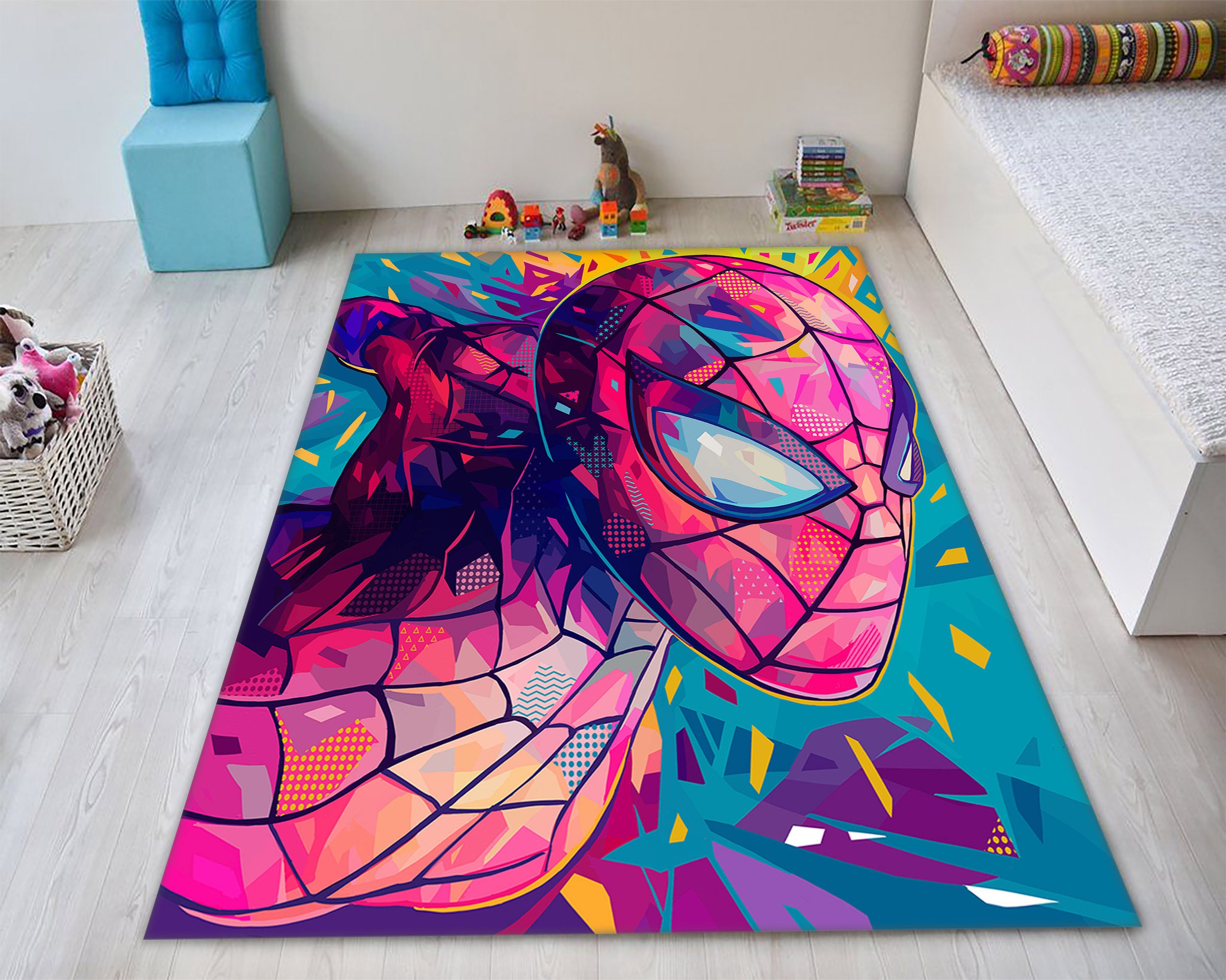 Spiderman Rug, Spider Man Rug, Superhero Rug, Super Hero Rug, Kids Room ...