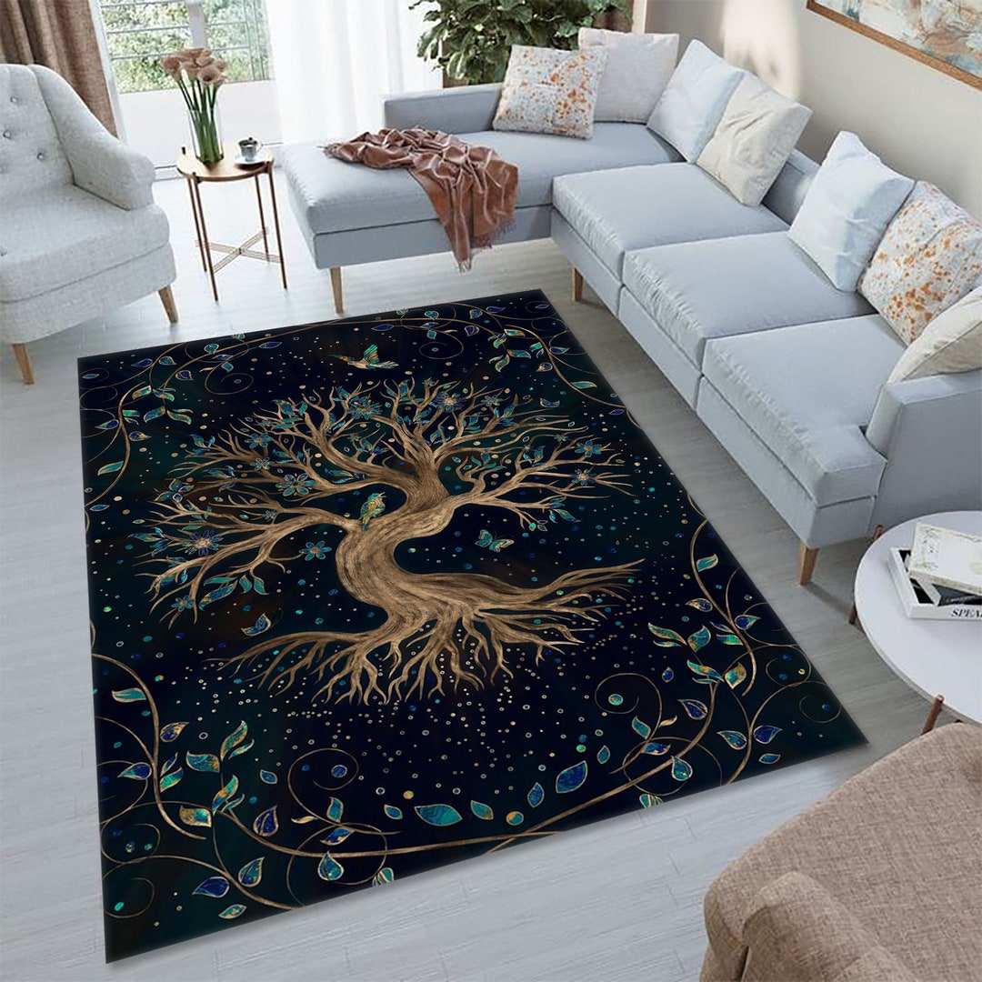 Tree of Life Rug, Yggdrasil Rug, Yggdrasil Tree Design, Custom Rug ...