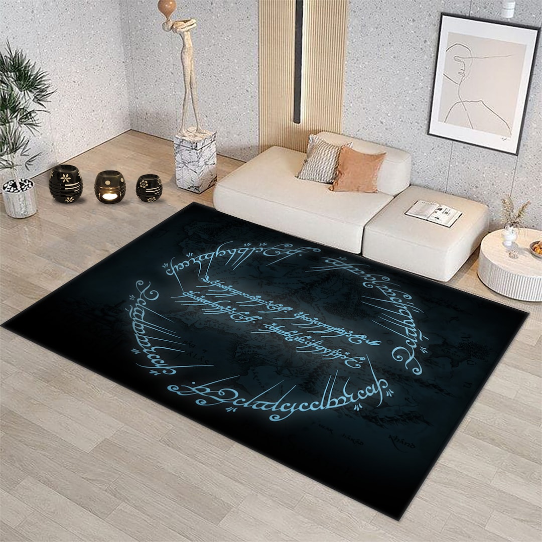 Lord of the Rings Rug, Lord of Rings Gift, Movie Room Decor, Custom Rug ...
