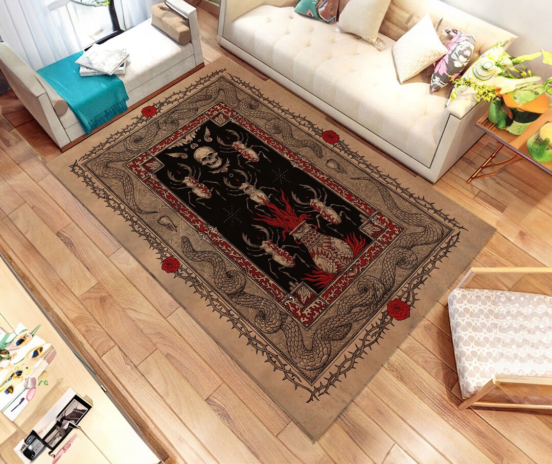 Tarot Card Rug, Death Art Rug, Occult Art Rug, Witch Rug, Wizard Rug ...