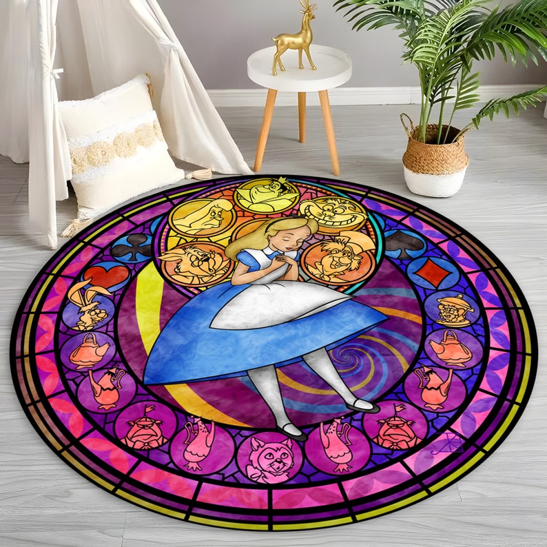 Alice in Wonderland Rug: Cartoon Movie Room Decor - Etsy