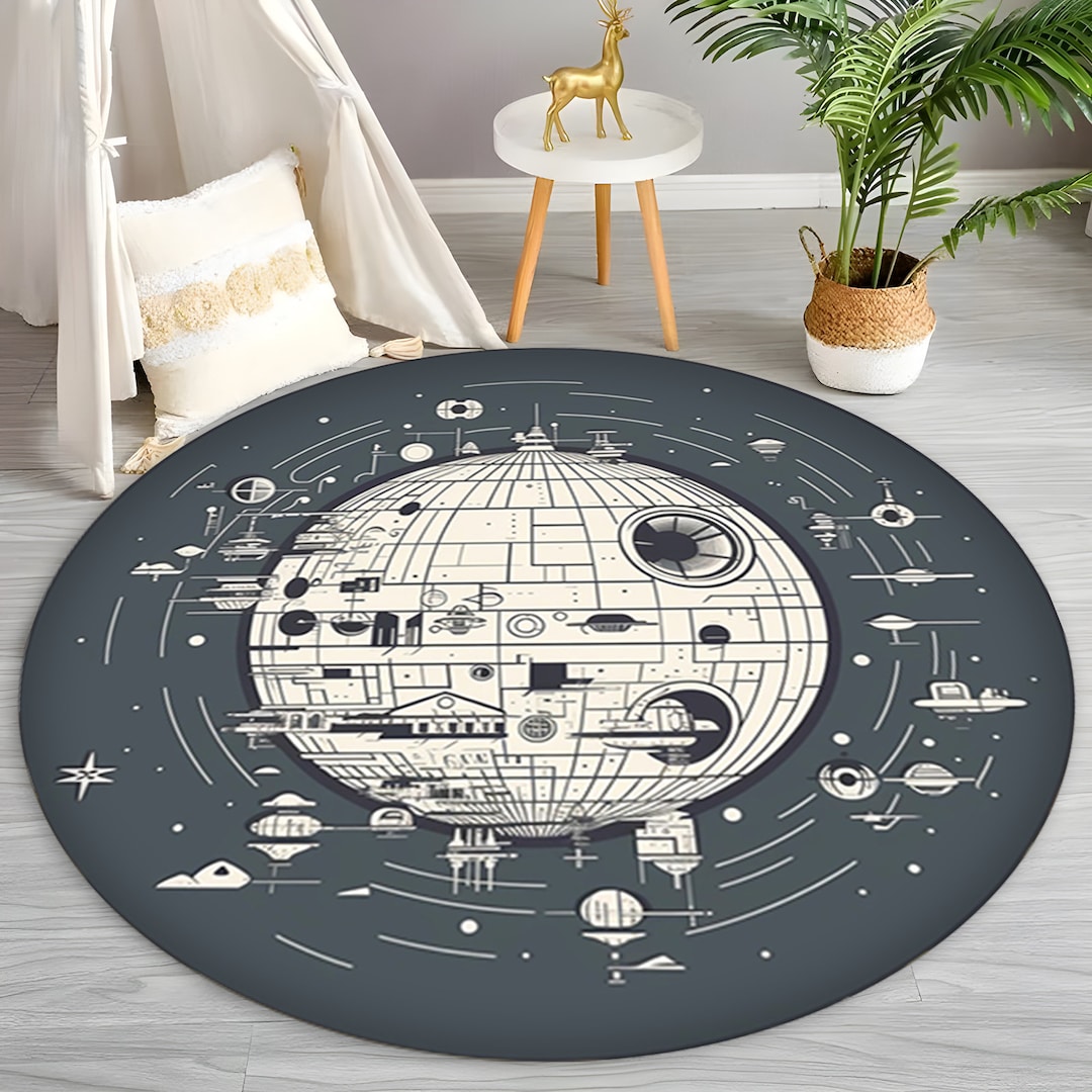 Death Star Rug, Starwars Rug, Star Wars Design Rug, Darth Vader Rug ...