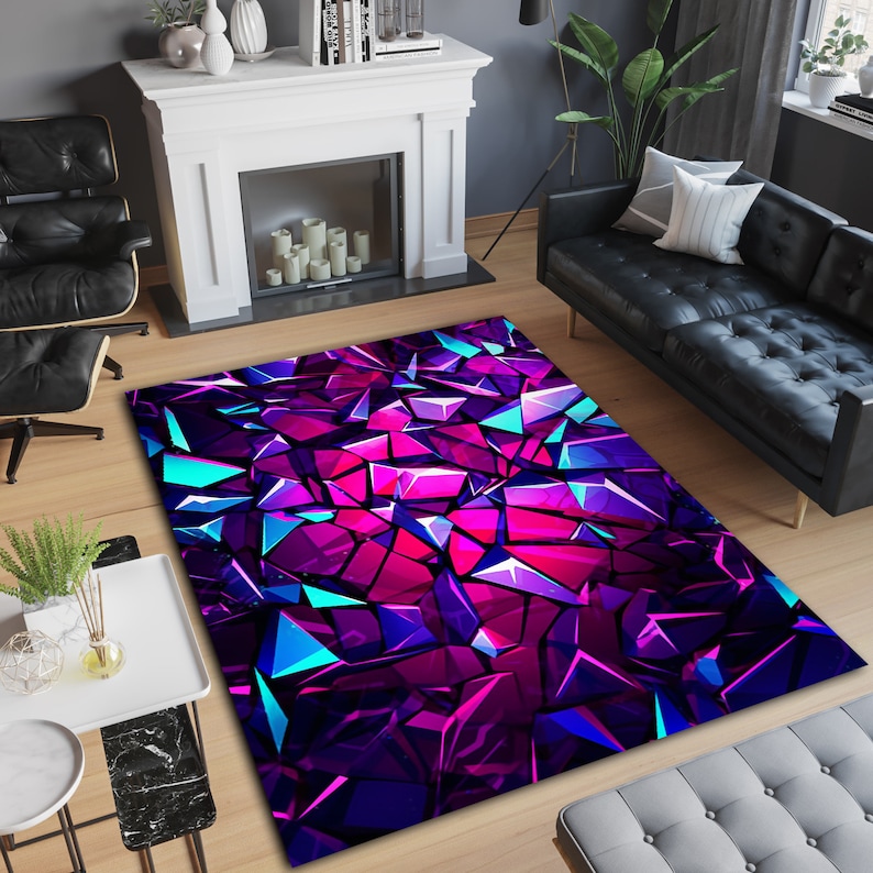 Gaming Rug Neon Rug Gamer Room Decor 3D Rug Colorful Rug - Etsy