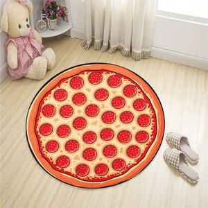 Pizza Rug, Pizza Texture, Food Round Rug, Pizza Lover Home Decor ...