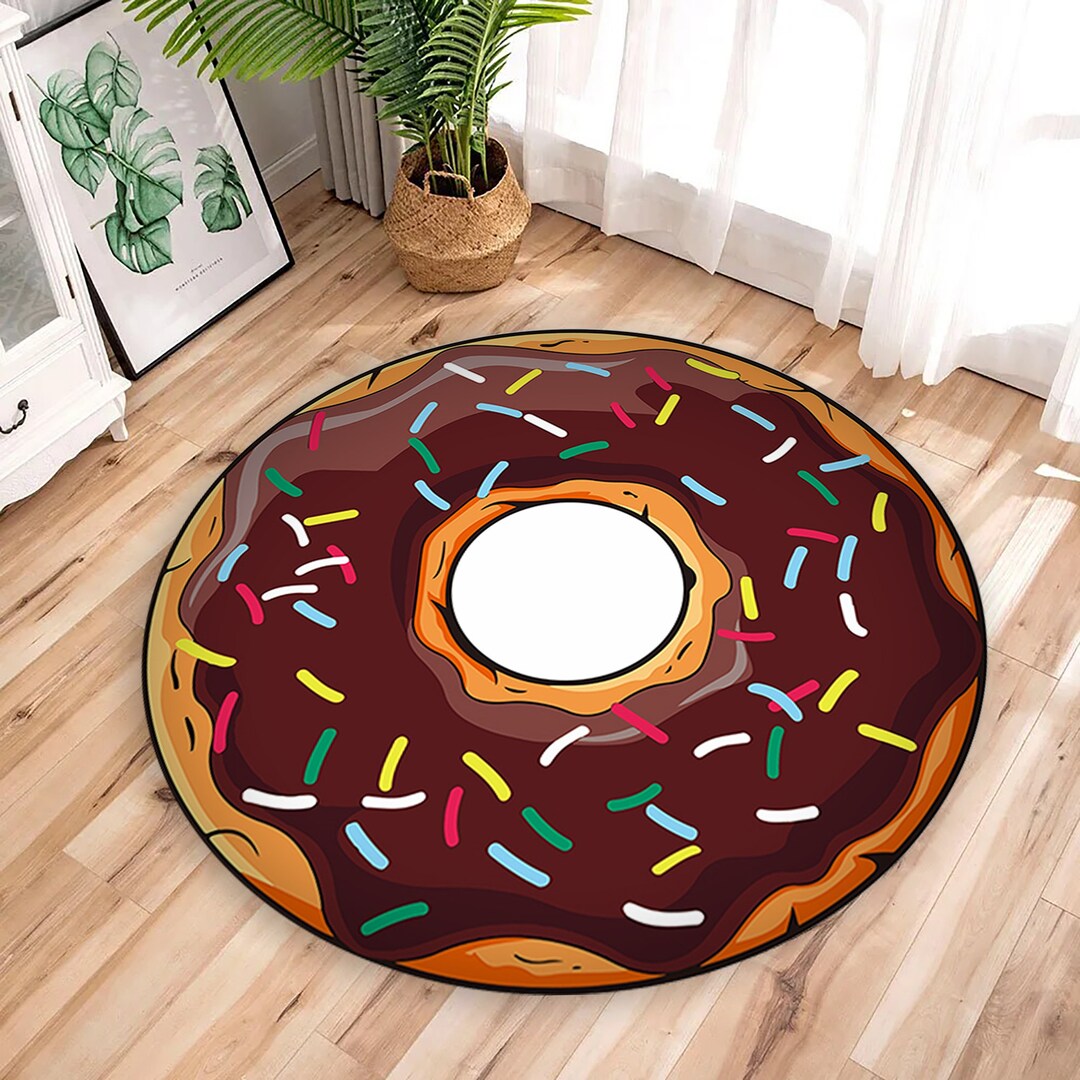 Donut Rug: Chocolate Sprinkle Round Kitchen Mat - Etsy