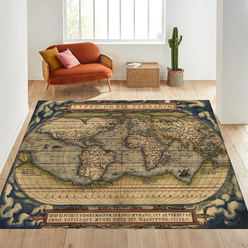 World Map Rug - Etsy