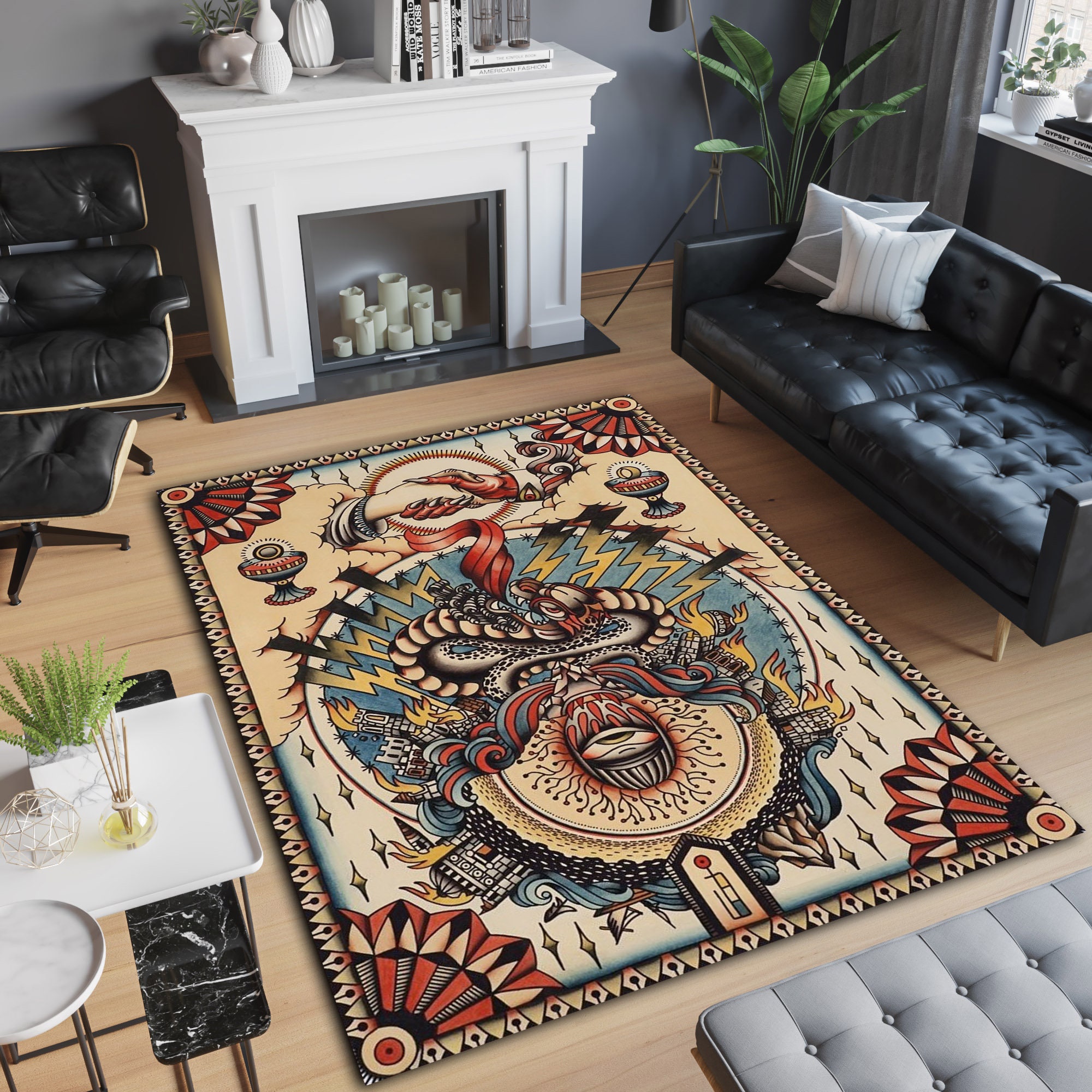 Tarot Card Rug, Witch Rug, Wizard Rug, Wiccan Rug, Colorful Rug, Custom ...