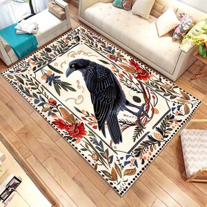 Norse Raven Rug: Folk Art Mythology Decor - Etsy