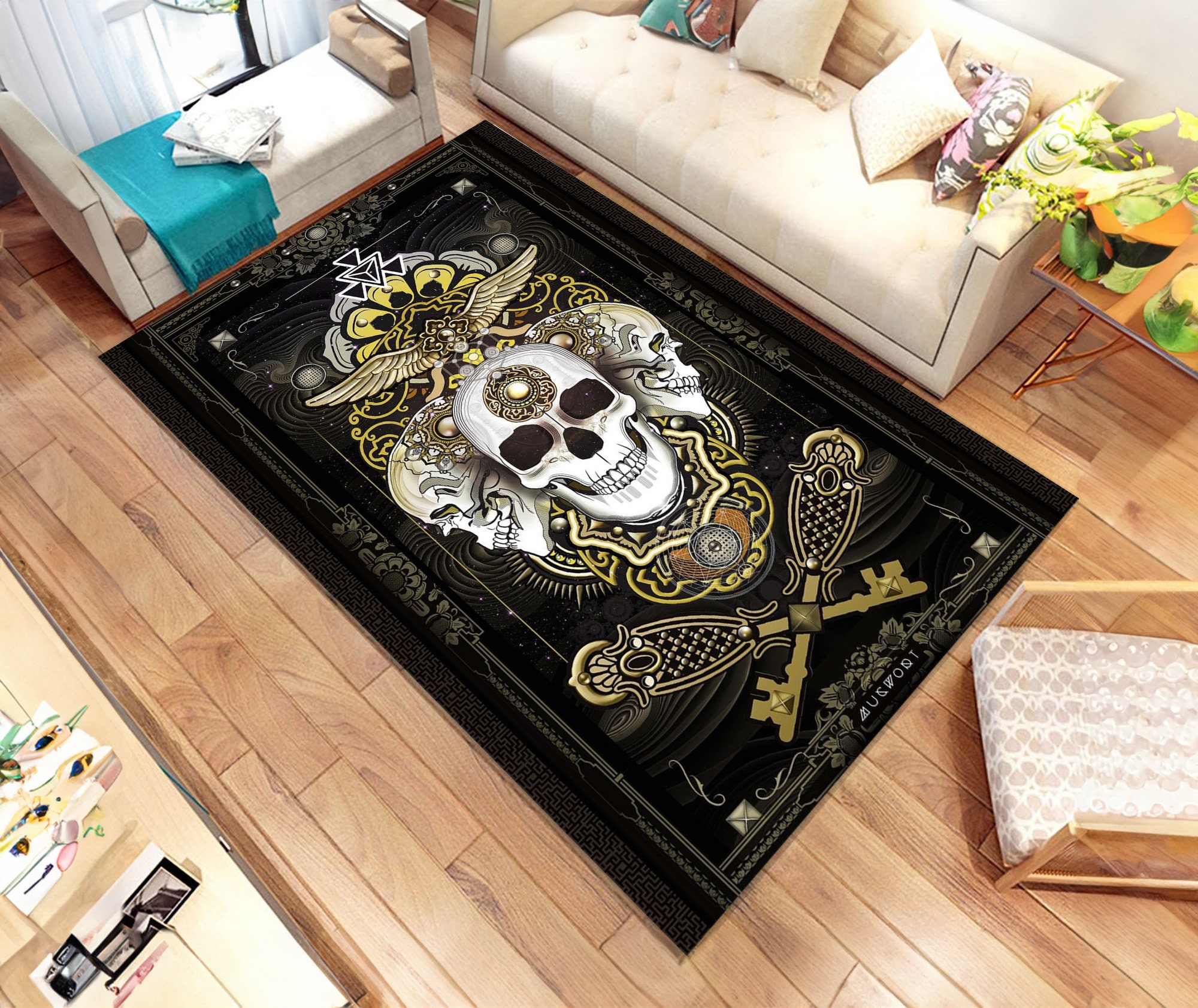 Skull Rug Skulls Tattoo Rug Black Rug Design Popular Rug - Etsy