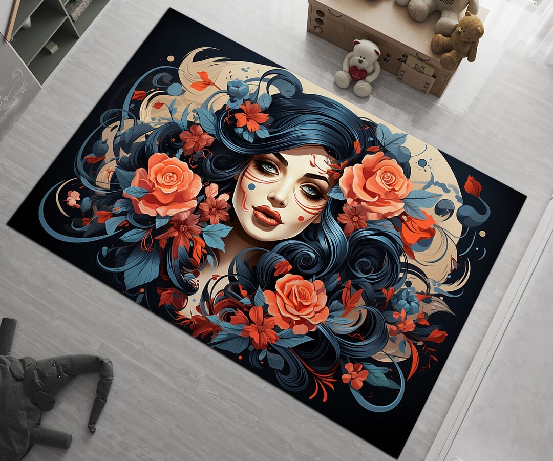 Tattoo Design Rug, American Tattoo Rug, Traditional Tattoo Rug, Old ...
