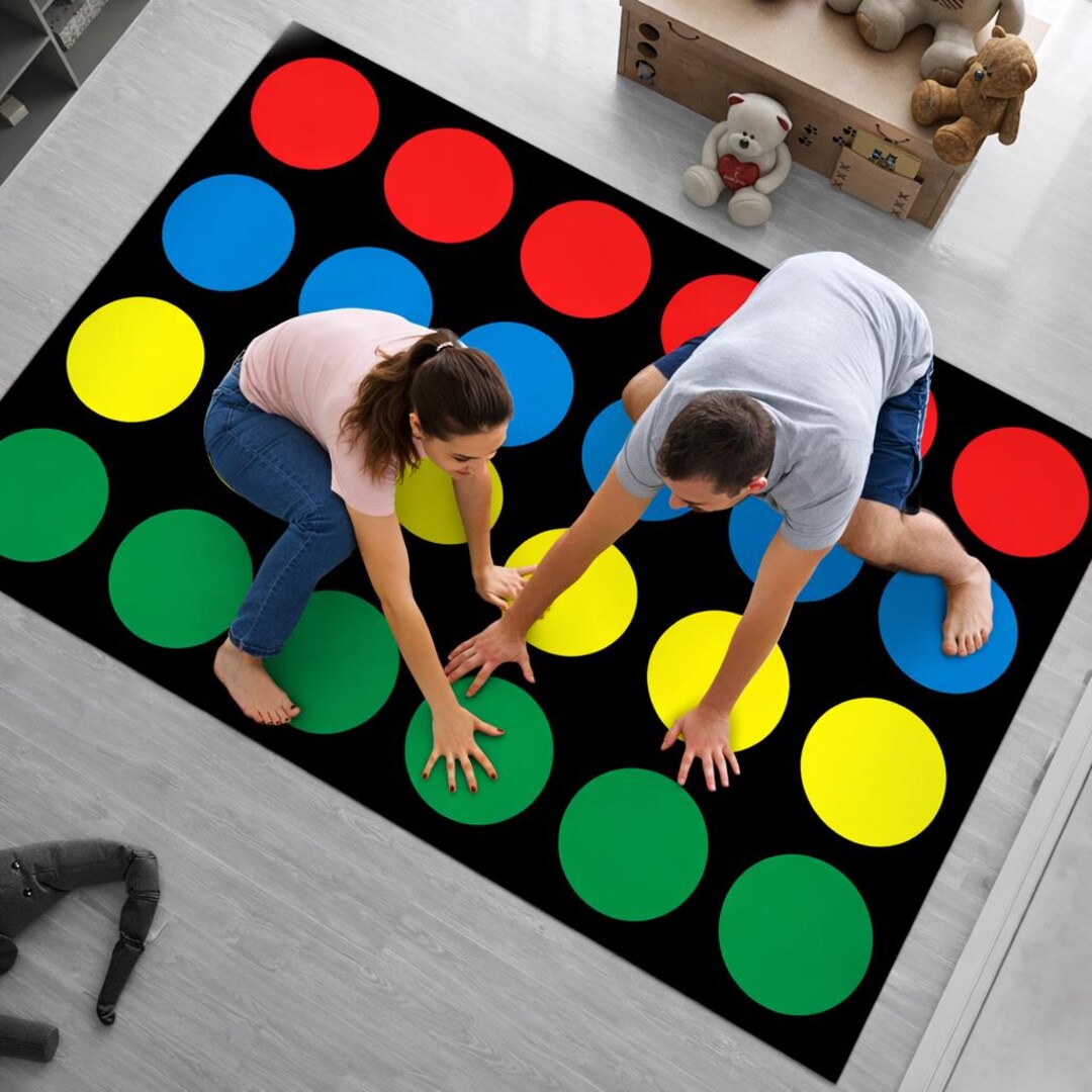 Twister Game Rug: Colorful Play Mat, Kids Room Decor - Etsy