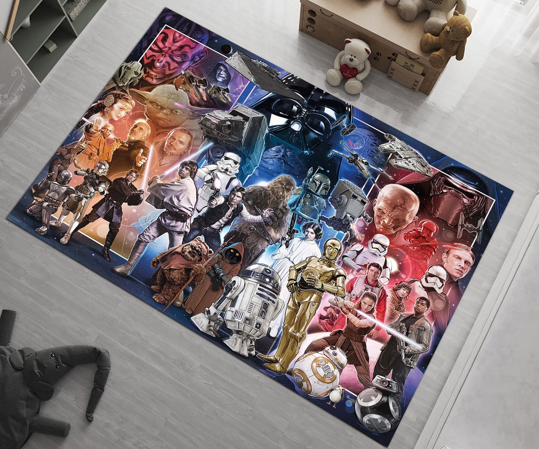 Star Wars Rug, Starwars Rug, Darth Vader Rug, Jedi Master Yoda Rug ...
