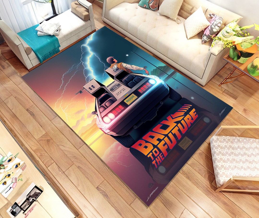 Back to the Future Rug: Movie Room Decor - Etsy