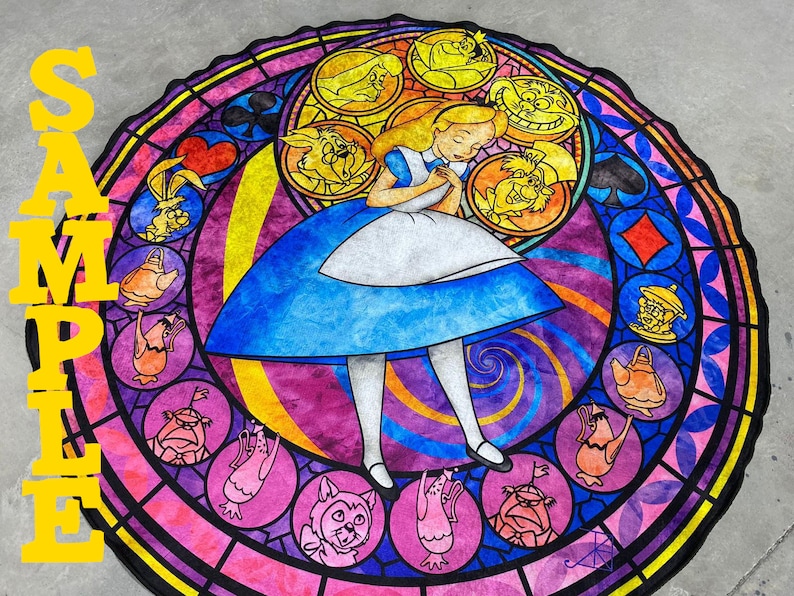 Alice in Wonderland Rug: Cartoon Movie Room Decor - Etsy