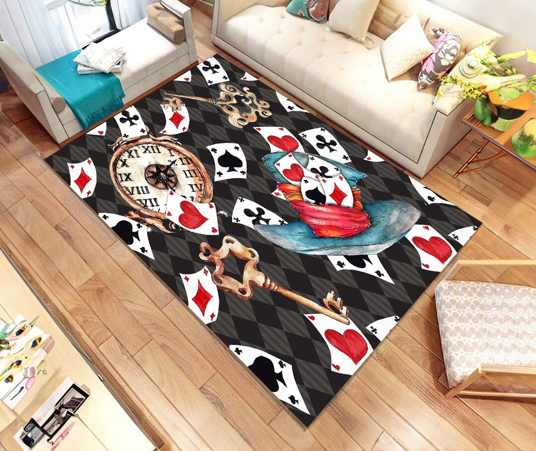 Alice in Wonderland, Alice Rug, White Rabbit Rug, Movies Rug,movie Room ...