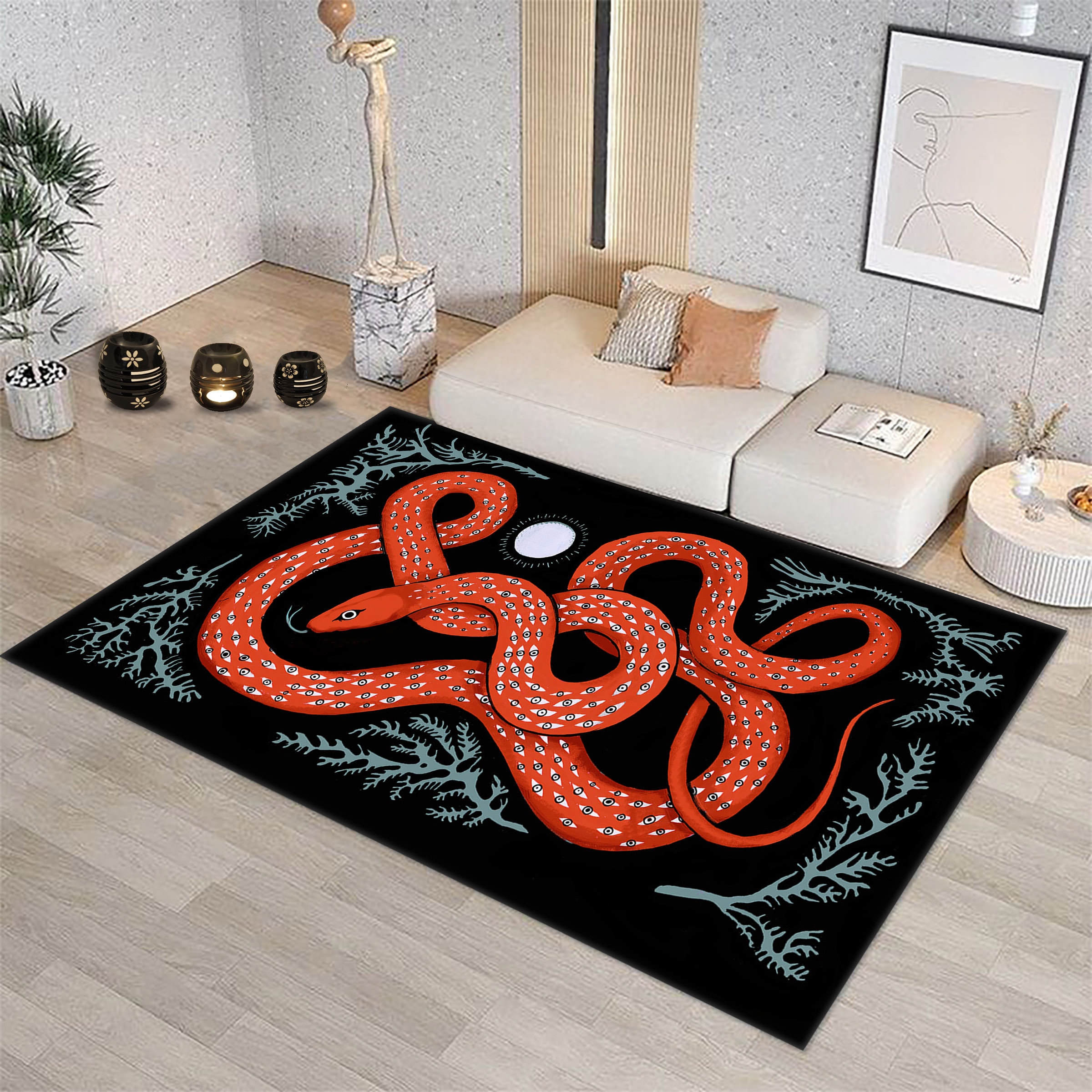Snake Rug, Snake Pattern Rug, Animal Themed Rug, Fashion Rug, Custom ...