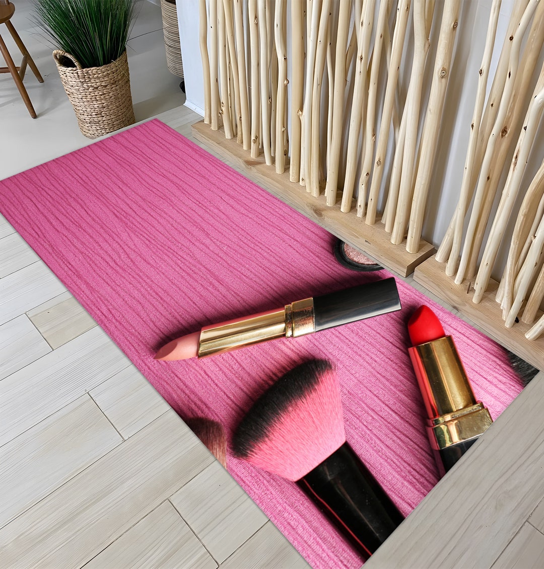 Pink Rug Decor, Makeup Rug, Make up Rug Design, Lipstick Rug, Luxury ...