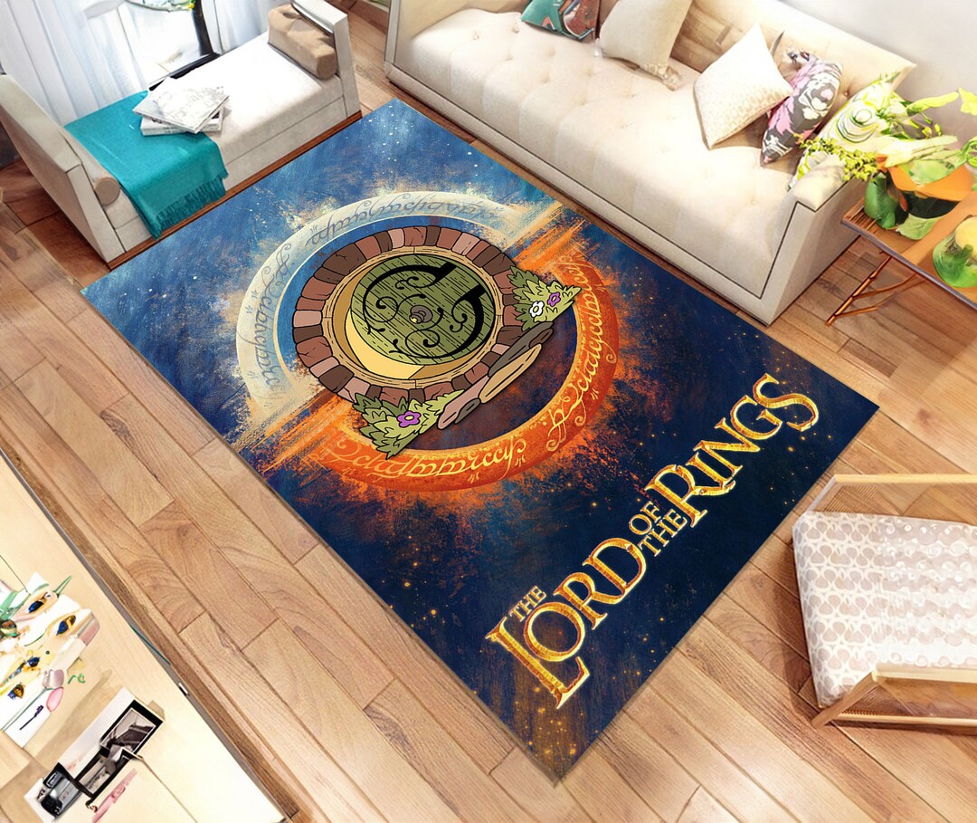 Lord of the Rings Rug, Lord of Rings Gift, Movie Room Decor, Custom Rug ...