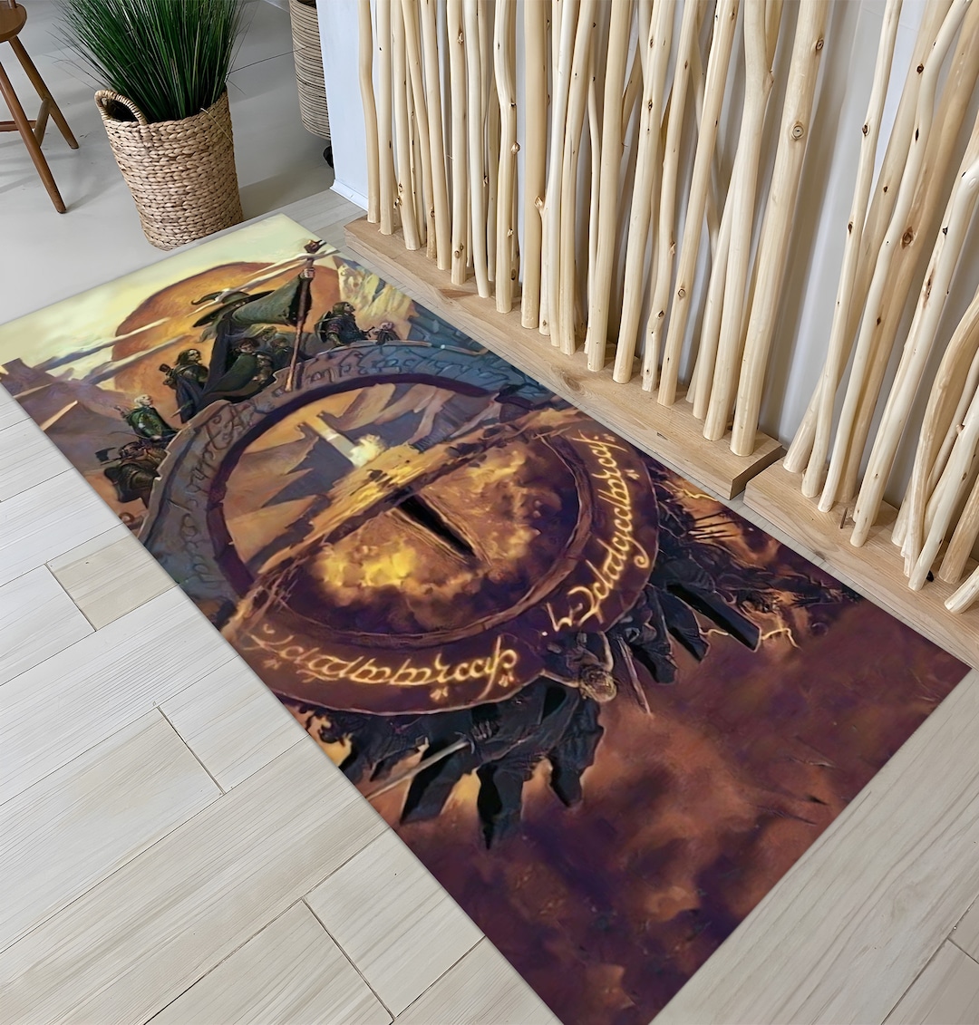 Lord of the Rings Rug, Lord of Rings Gift, Movie Room Decor, Custom Rug ...