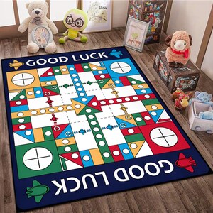 Flight Chess Kids Rug: Ludo Aeroplane Game, Play Mat - Etsy