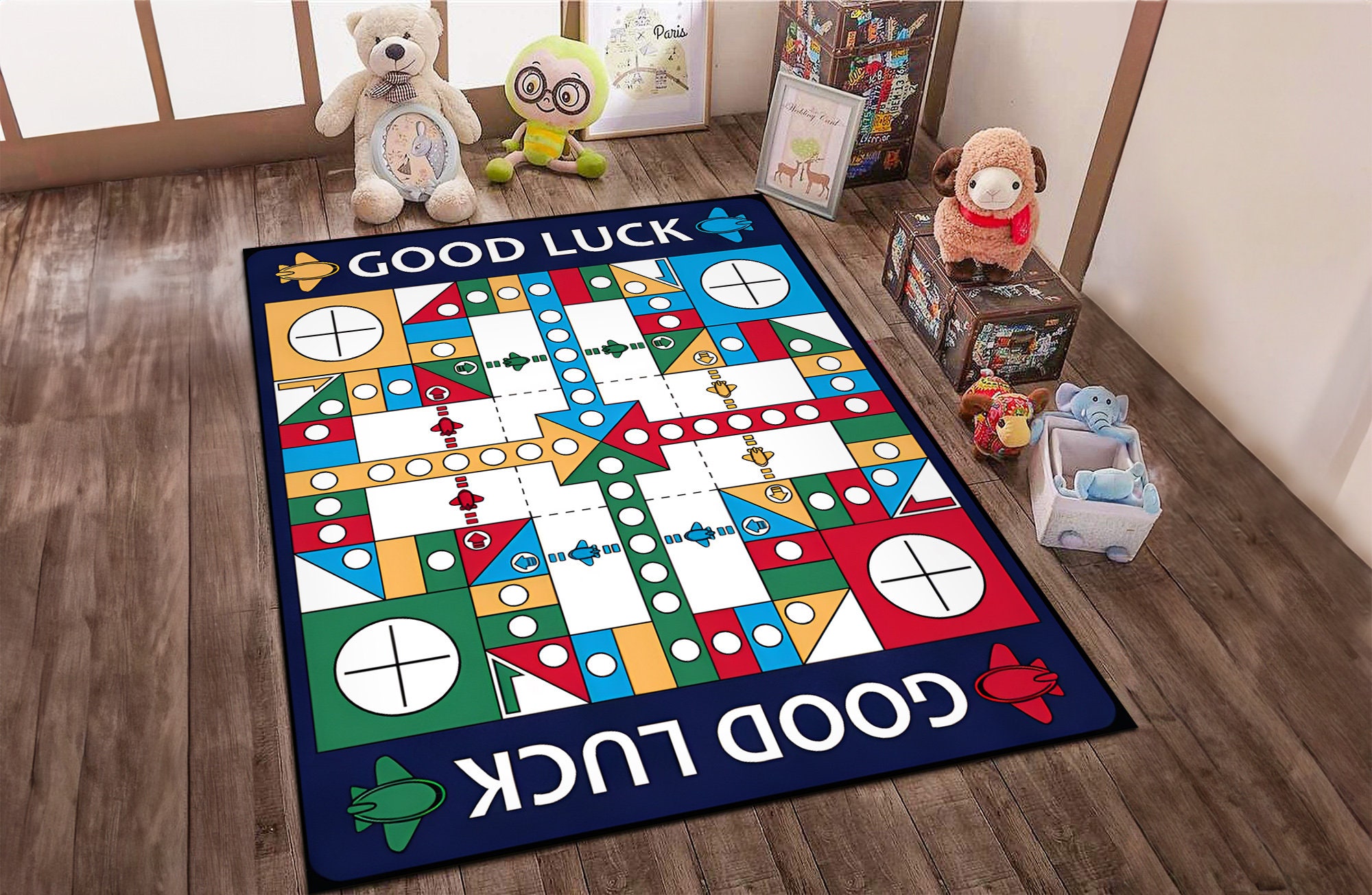 Flight Chess Kids Rug: Ludo Aeroplane Game, Play Mat - Etsy