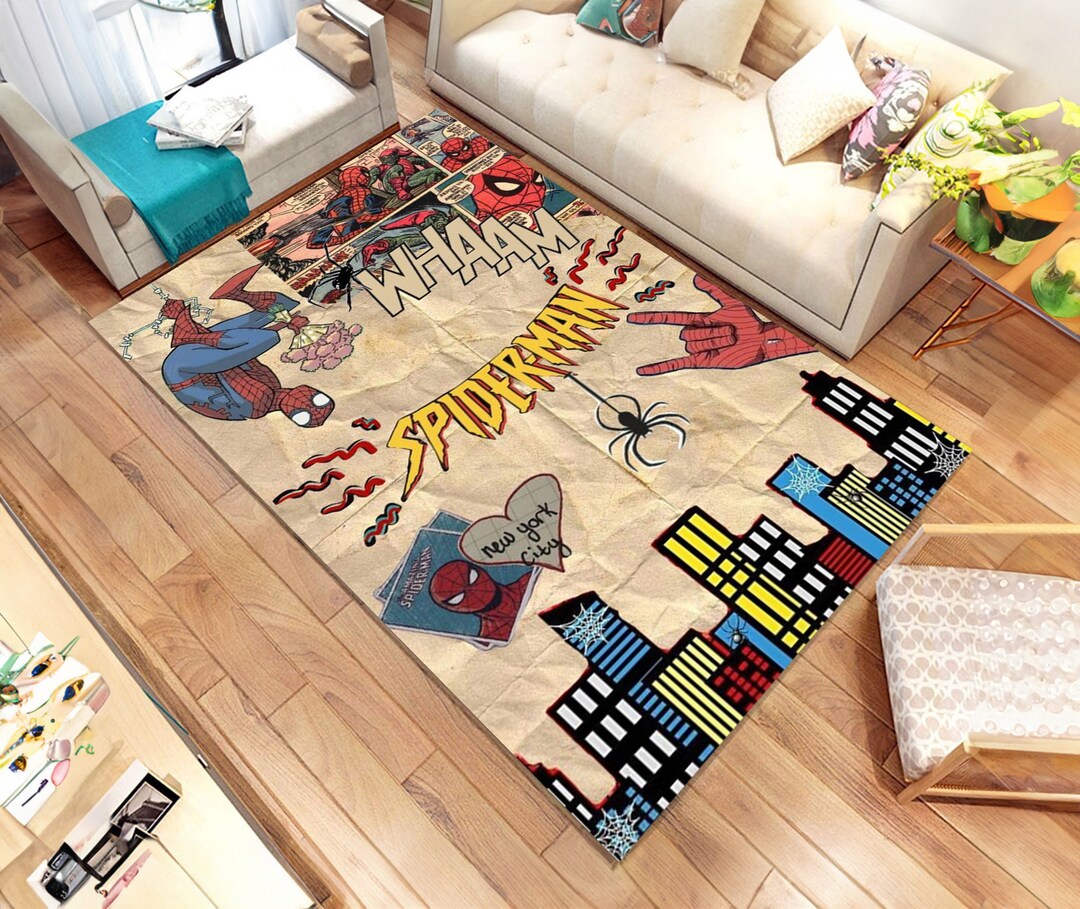 Spiderman Rug, Spider Man Rug, Superhero Rug, Super Hero Rug, Kids Room ...