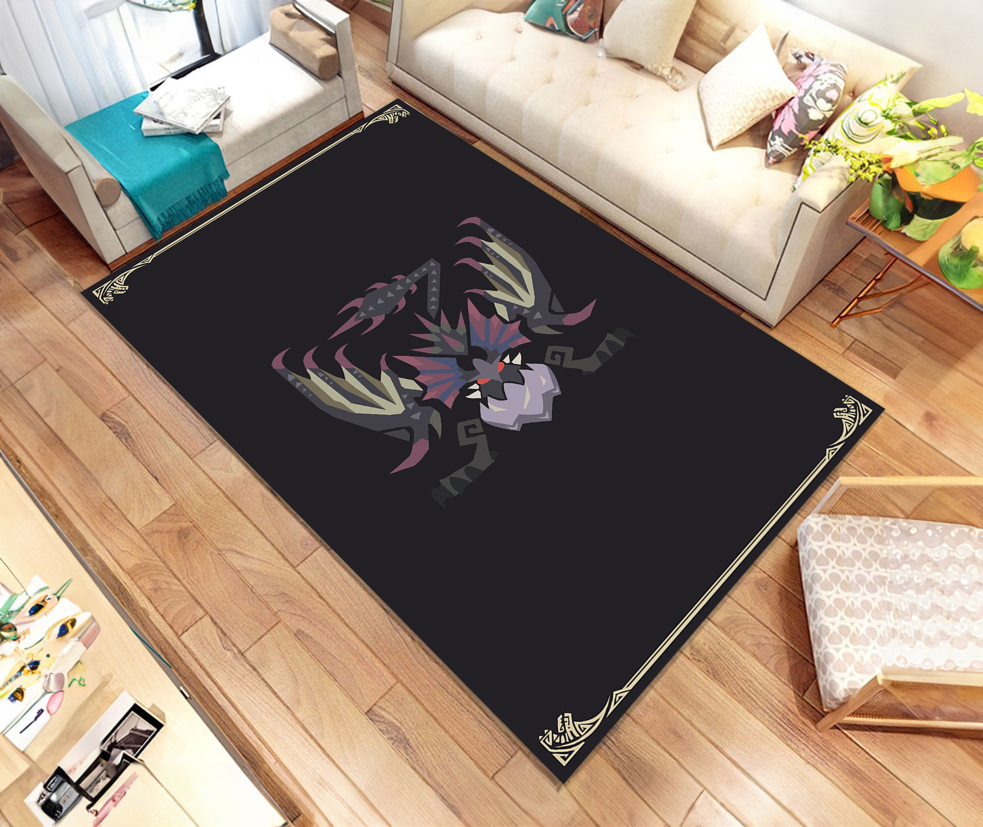 Monster Themed Rug Hunter Themed Rug Anime Rug Design Game - Etsy