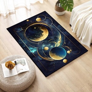Galaxy Rug, Blue Rug, Star Themed Rug, Space Themed Rug, Office Decor ...
