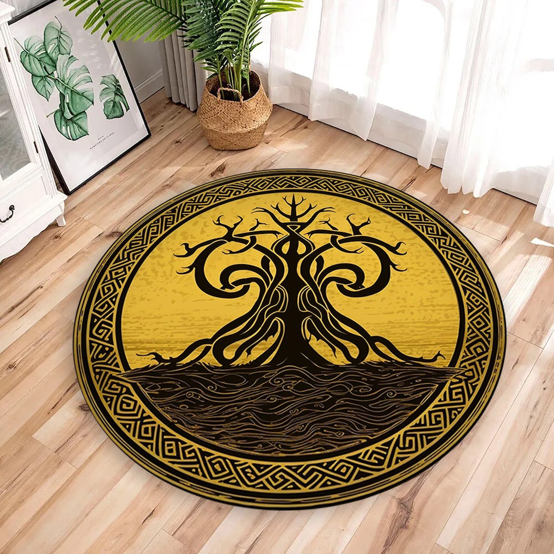 Viking Sigil Rug, Norse Sigil Rug, Tree of Life Rug, Yggdrasil Rug ...