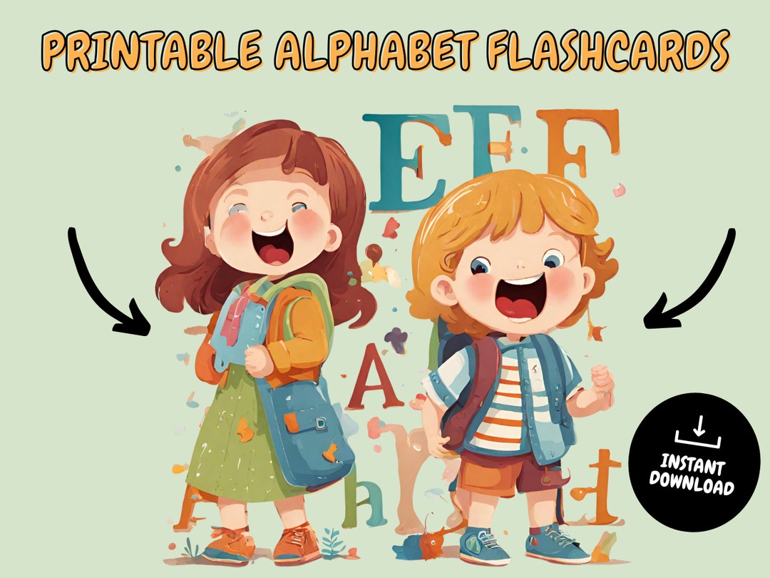Printable Alphabet Flashcards for Kids Instant Download PDF Educational ...