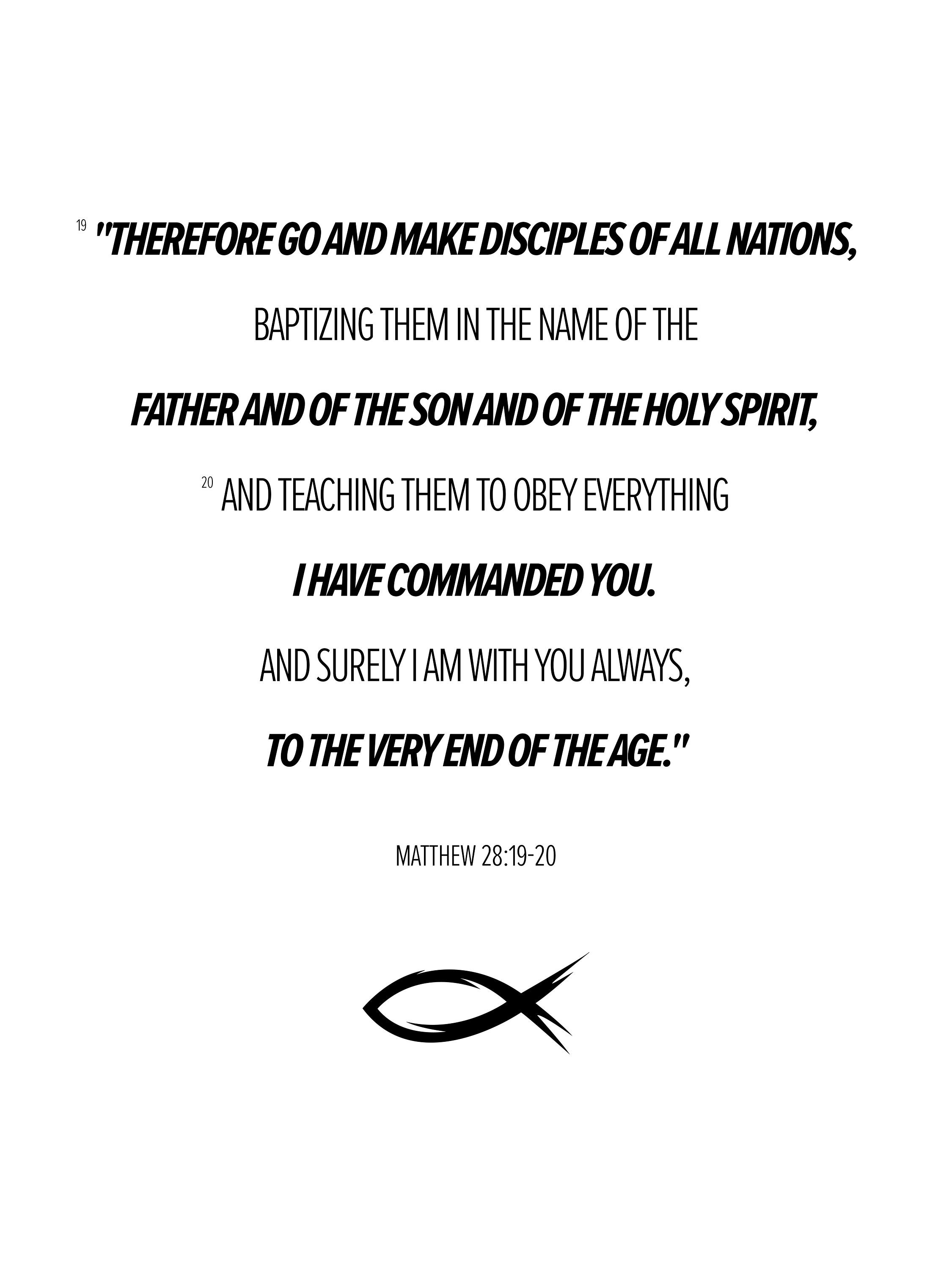 Matthew 28:19-20 Make Disciples of All Nations Scripture - Etsy