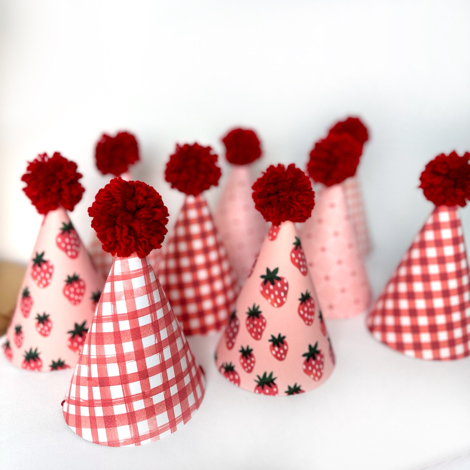 Red Theme Party Hats 6 Pack Flat Pack Birthday Party Red Theme Party ...