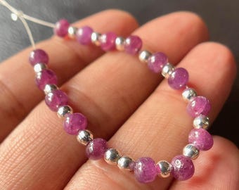 20 Pieces~natural Pink Ruby Smooth Beads, 4-5MM, Natural Ruby Beaded ...
