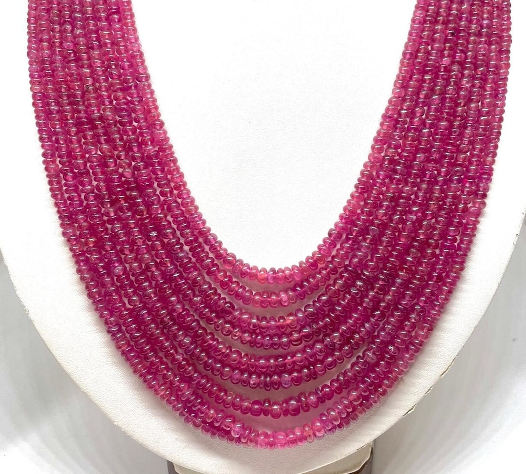 AAA Quality Ruby Beads, Natural Ruby Beads, Pink Ruby Smooth Rondelles ...