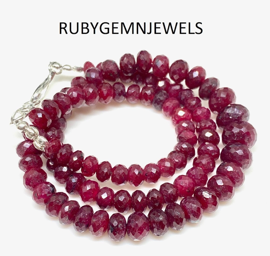 AAA Quality Ruby Beads Necklace, Ruby Faceted Beads, Nicely Faceted ...
