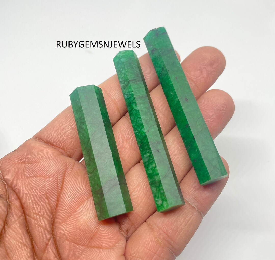Raw Natural Emerald Crystal Hexagon Shape, Emerald Rough Pencil, May ...