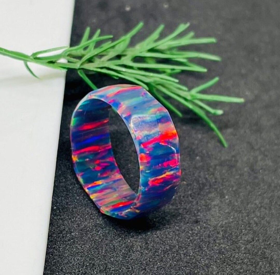 10-MM Black Solid Opal Ring, Handmade Bello Opal Ring, ( Exclusive Item ...