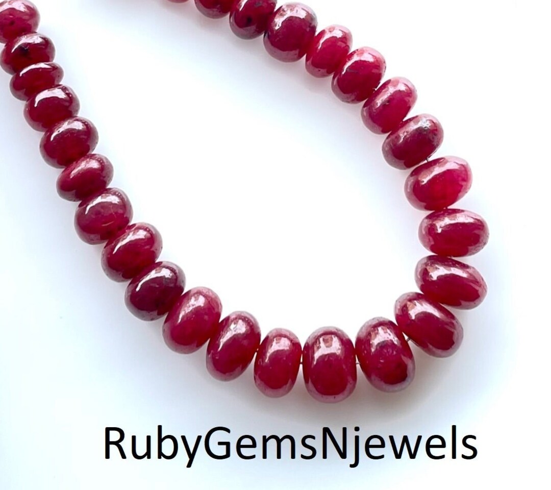 15 Pcs, A+natural Ruby Beads, Finest Quality Ruby Beads, Ruby Smooth ...