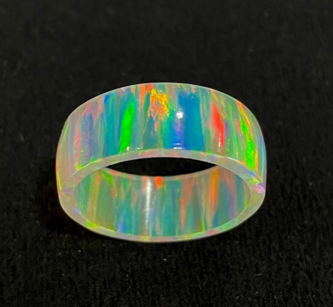 White Bello Opal Rings, Solid Opal Ring, Handmade Bello Opal Ring ...