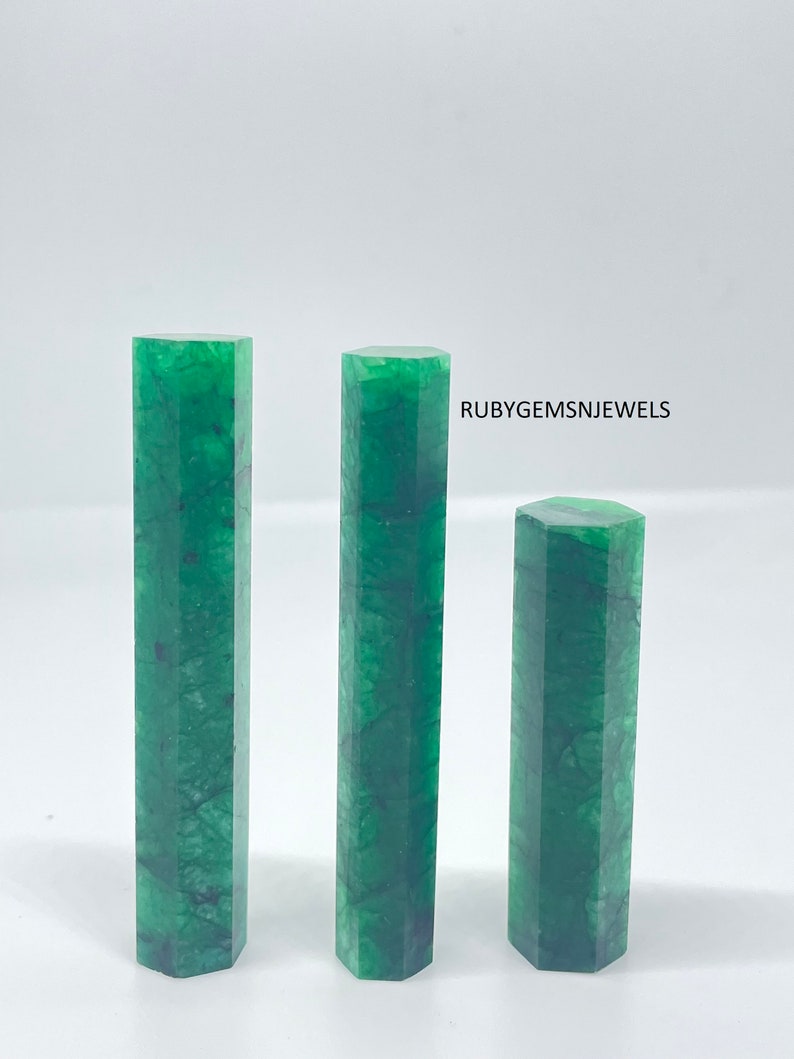 Raw Natural Emerald Crystal Hexagon Shape, Emerald Rough Pencil, May ...