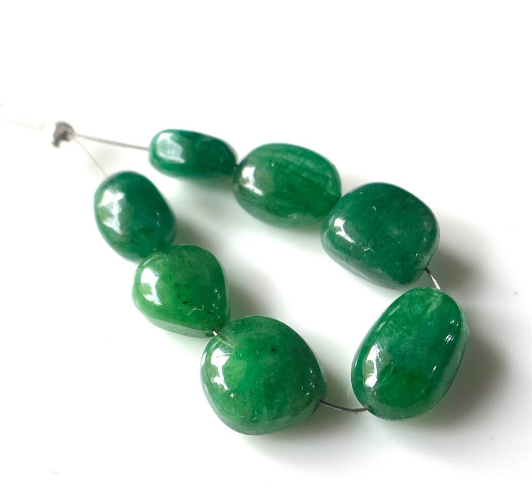 7 Pieces~aaa+natural Emerald Smooth Nugget Beads, 10-12 MM, Emerald ...