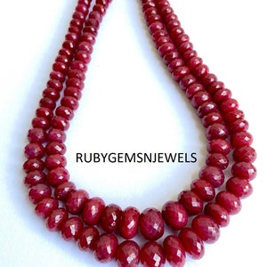 Natural Ruby Beads, Ruby Faceted Beads, Nicely Faceted Ruby Beads, African Ruby Beads, 7-12 MM ...