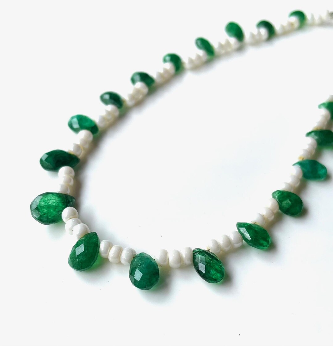 10 Inchs~zambian Emerald Tear Drops Faceted Beads, 6-10MM, AAA+ Quality ...
