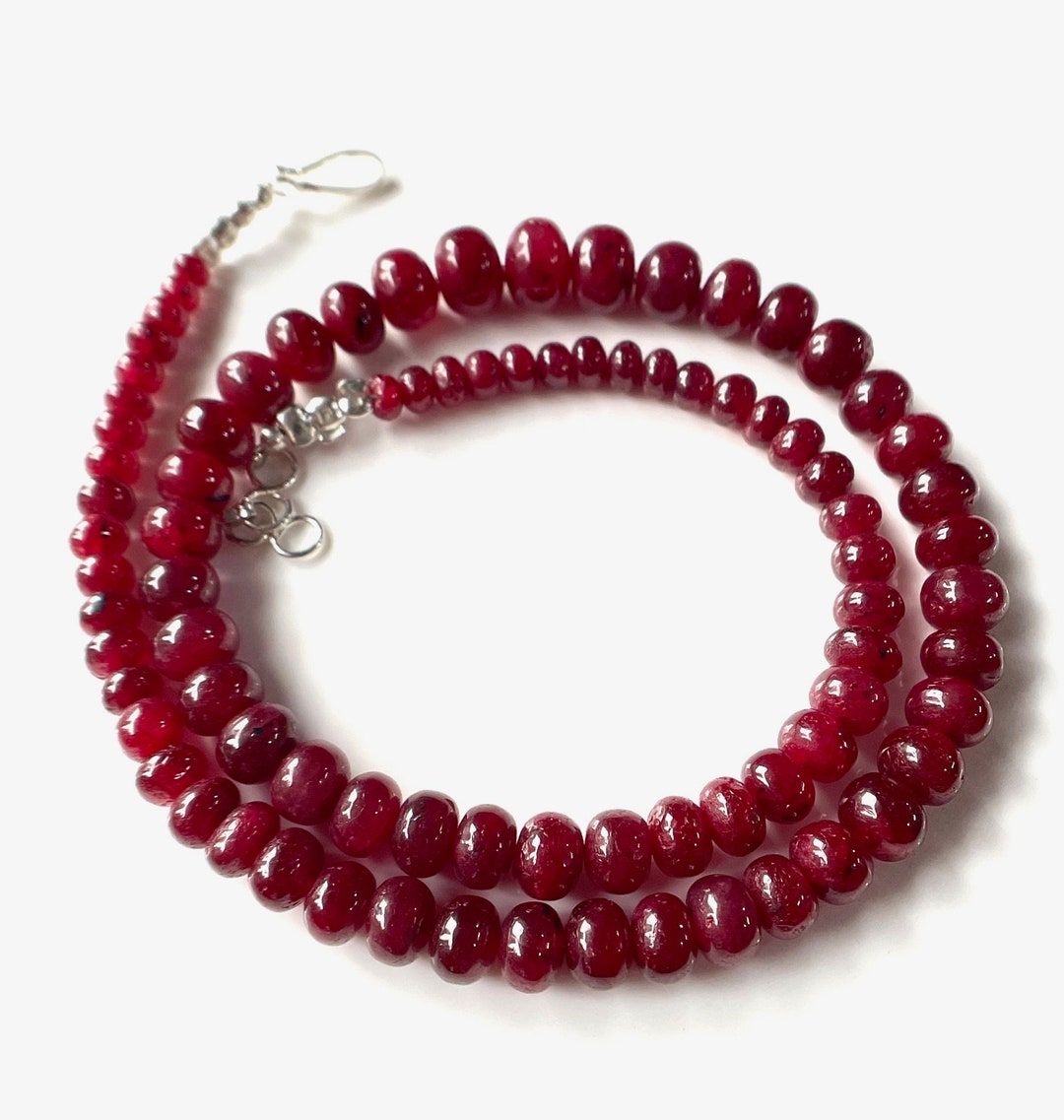 18 Inch~top Quality Red Ruby Beads Necklace, Natural Ruby Rondelle ...